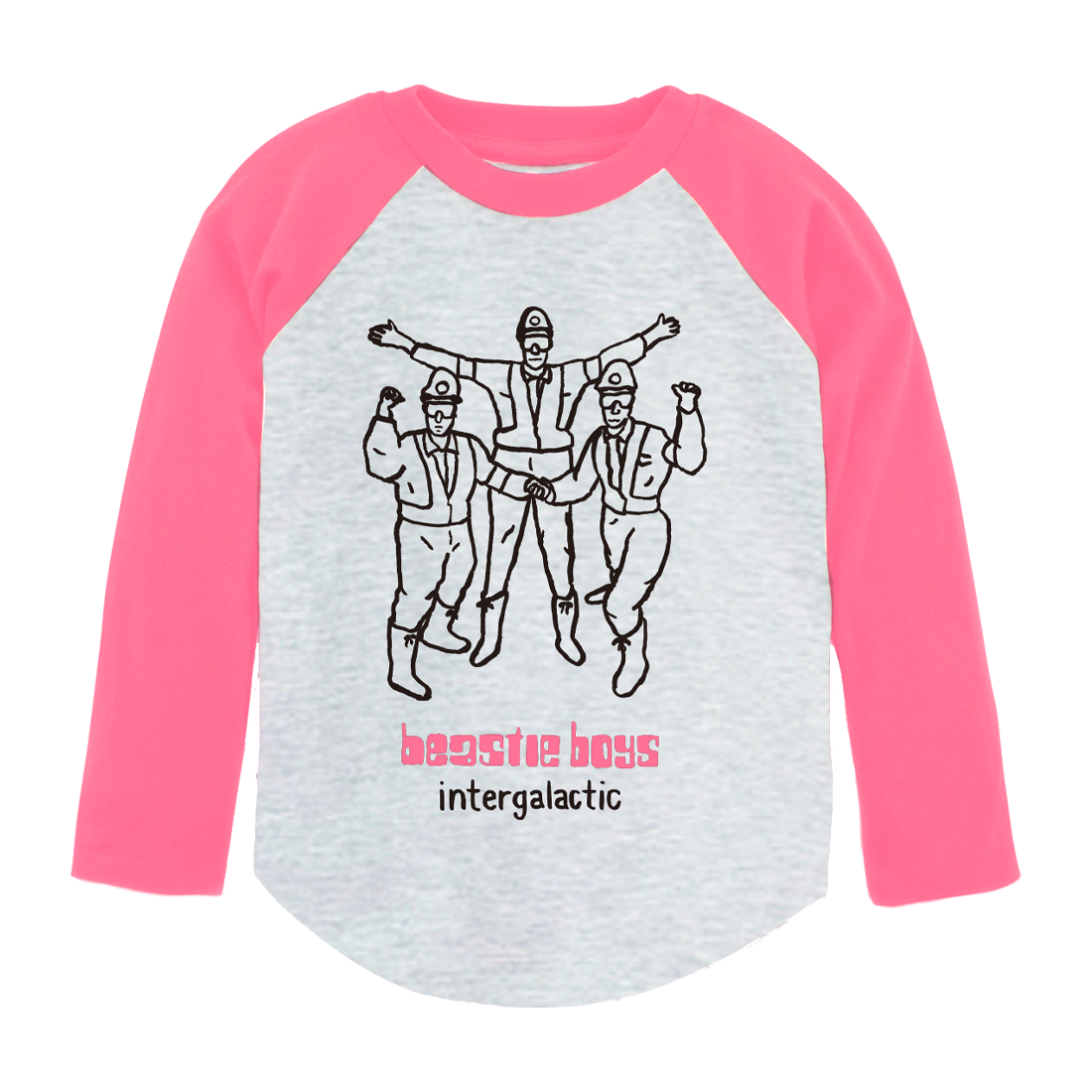 Intergalactic Pink Kids Raglan - Beastie Boys